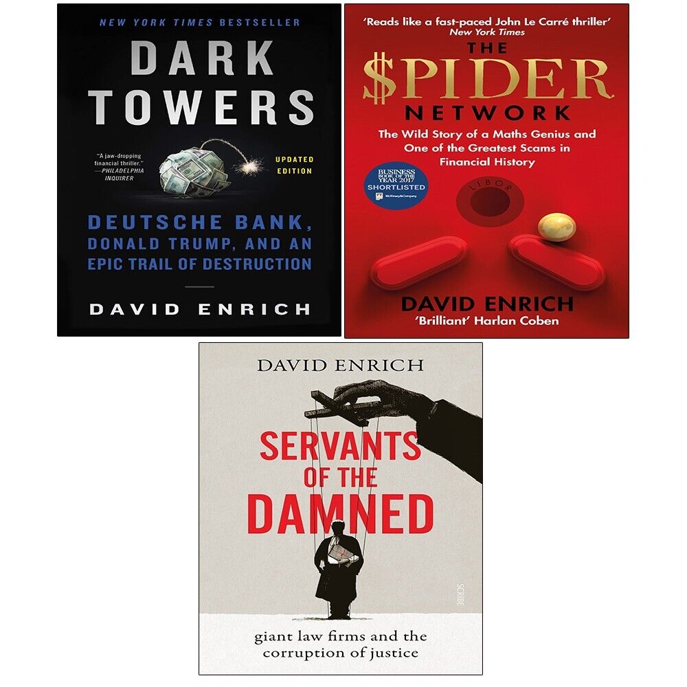 David Enrich Collection 3 Books Set Servants of Damned, Spider Network ...