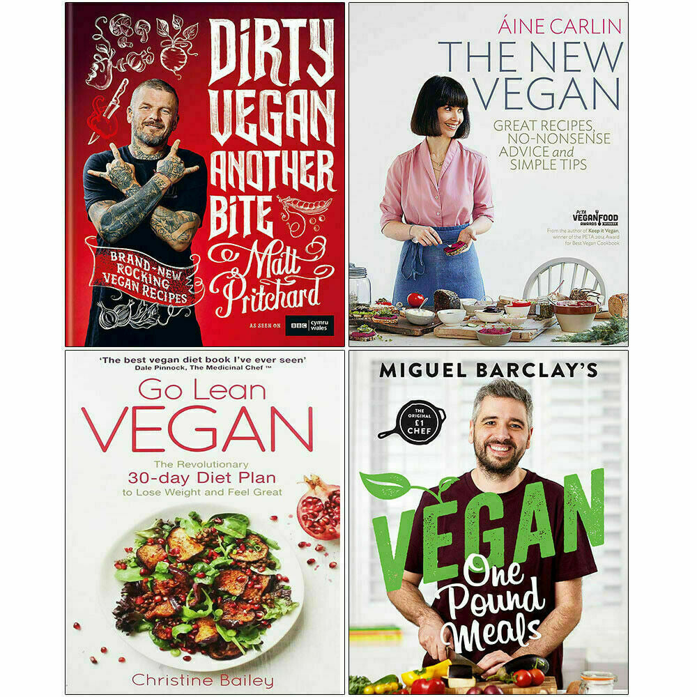 Vegan cookbook 4 Books Set (Dirty Vegan, New Vegan, Go Lean Vegan One ...