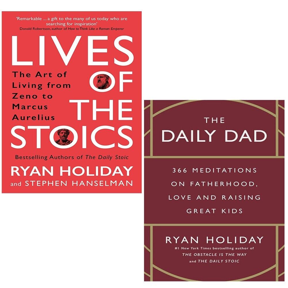 Ryan Holiday Collection 2 Books Set Daily Dad, Lives of the Stoics