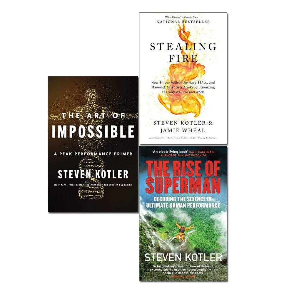 Steven Kotler 3 Books Set (Art of Impossible, Stealing Fire, Rise of ...