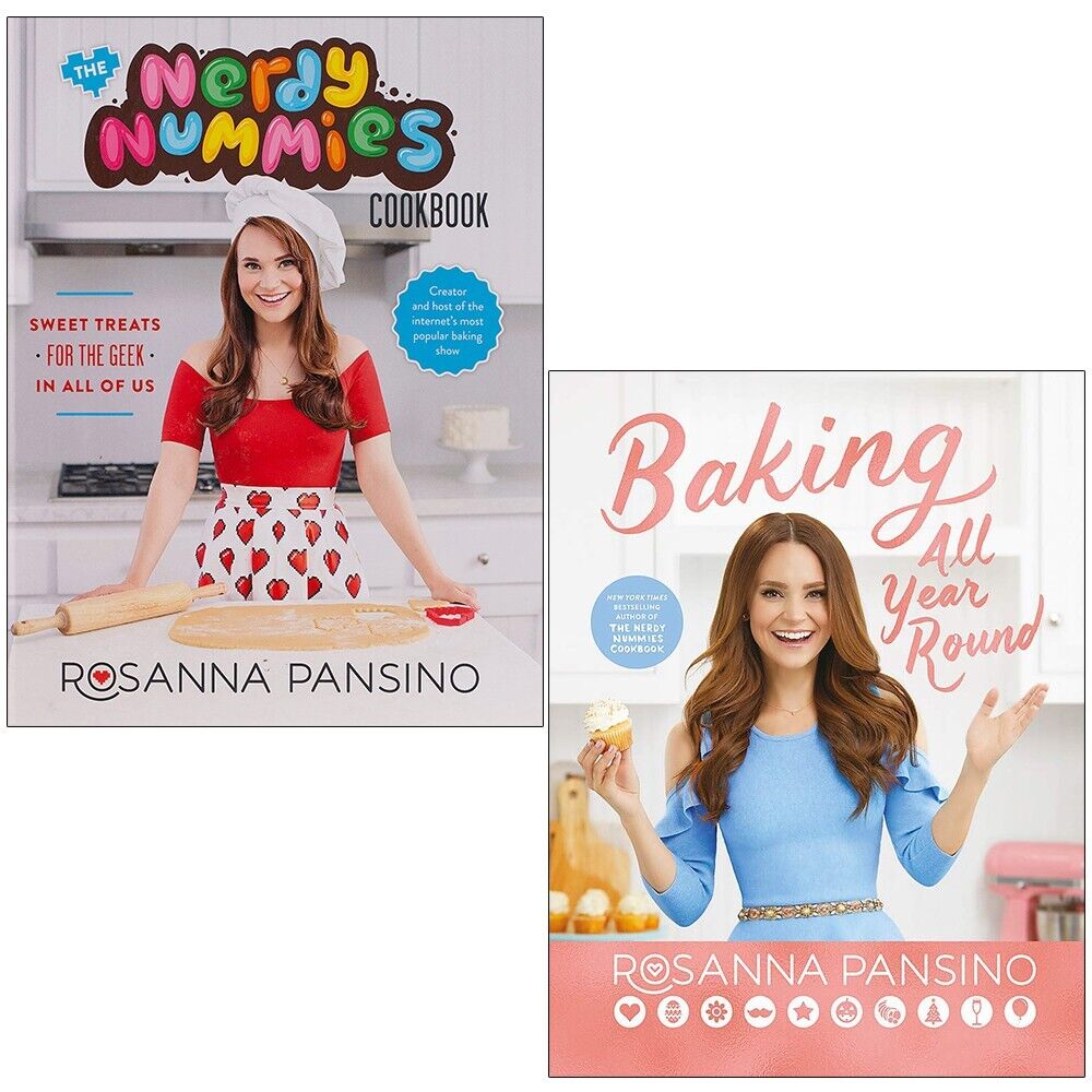 Rosanna Pansino 2 Books Set [Nerdy Nummies Cookbook & Baking All Year ...