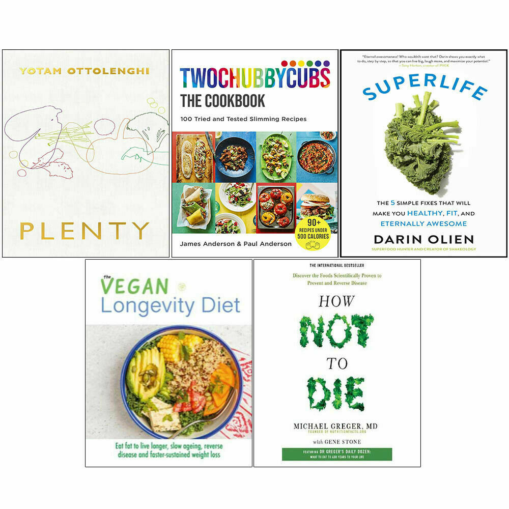 Vegan, How Not, Plenty, Twochubbycubs, SuperLife 5 Books Collection Set ...